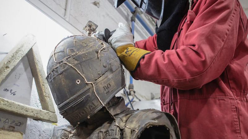 Ayrton Senna at Eau Rouge has been immortalised in bronze | Top Gear