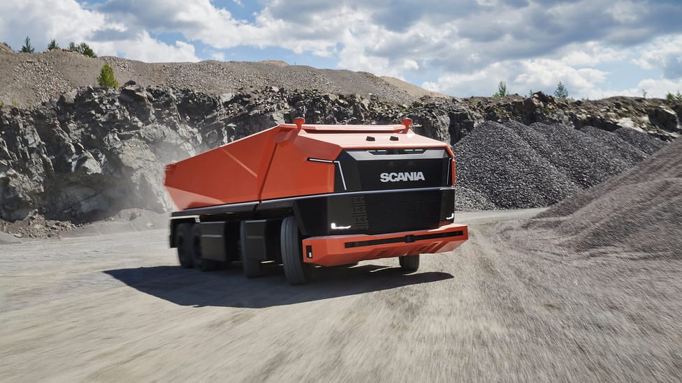 Scania has built a powersliding, autonomous dumper truck | Top Gear