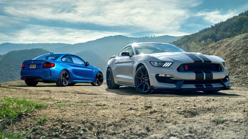 Shelby Mustang vs BMW M2: it's muscle car war | Top Gear