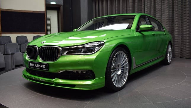 This Alpina B7 is a bright green, 600bhp 7-Series | Top Gear