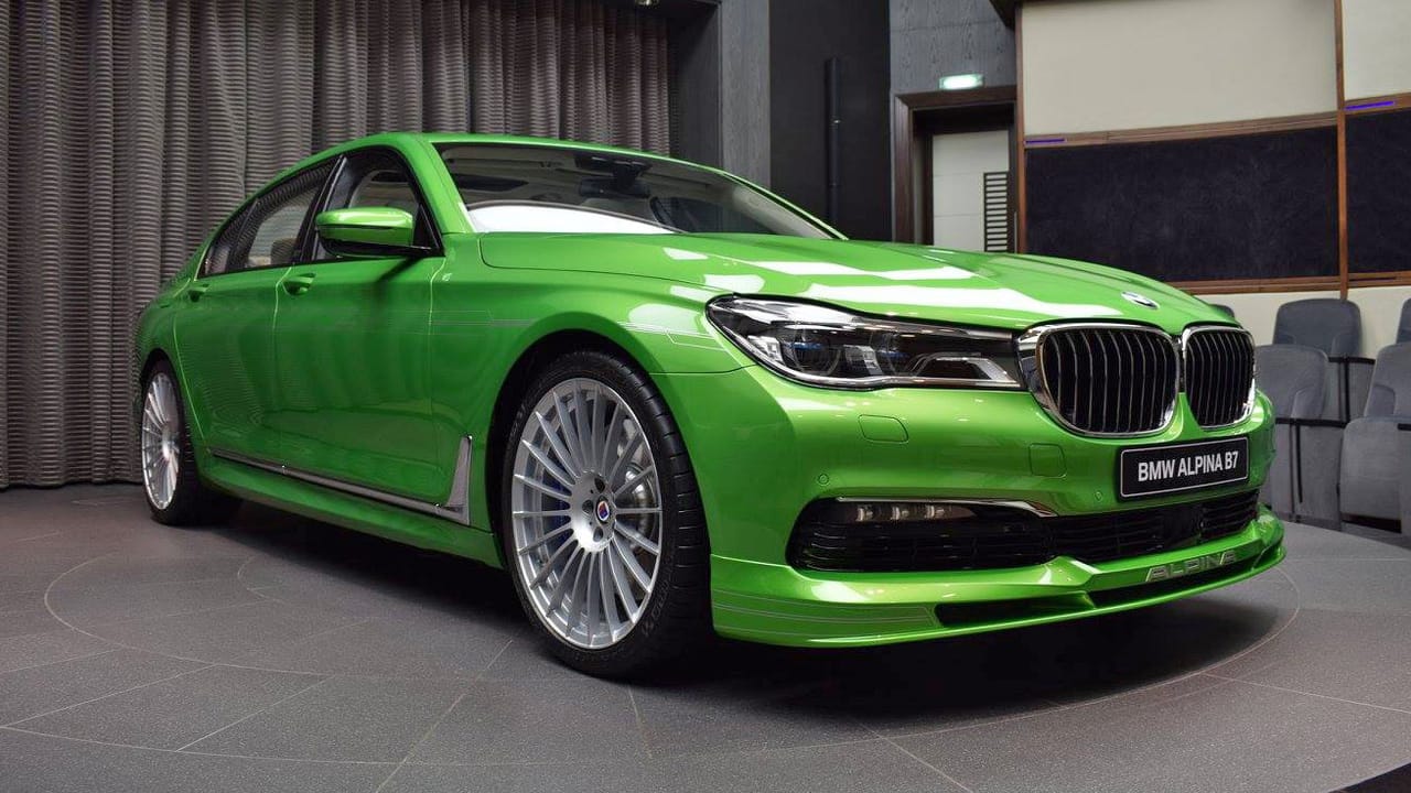 This Alpina B7 is a bright green, 600bhp 7-Series | Top Gear