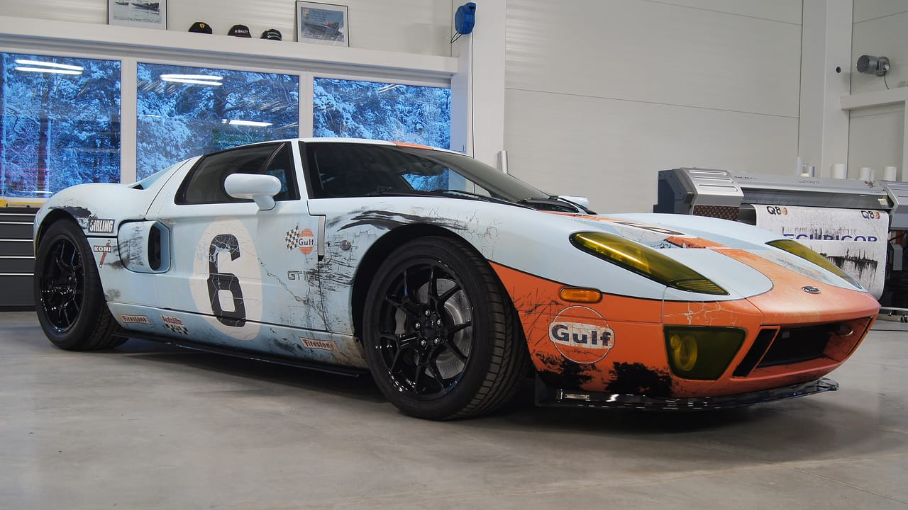 Meet a distress-wrapped Gulf Ford GT | Top Gear