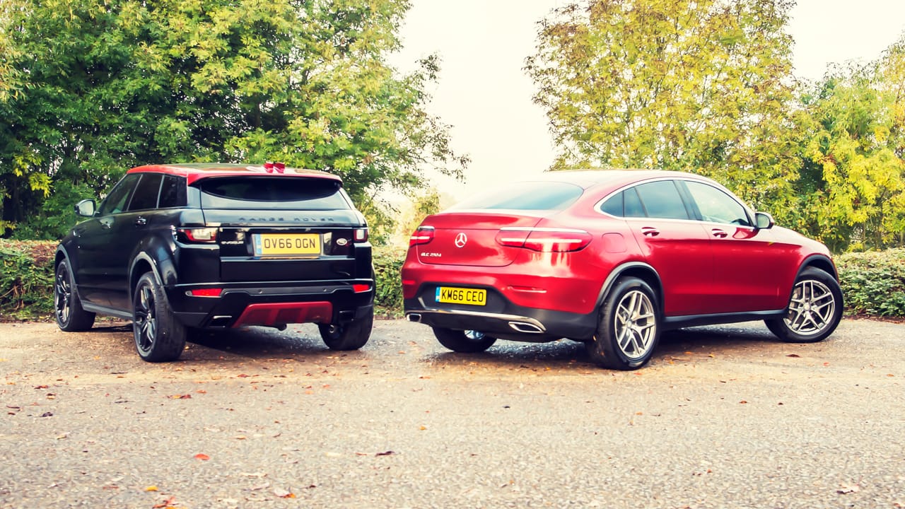 Quick twin test: RR Evoque vs Mercedes GLC Coupe | Top Gear