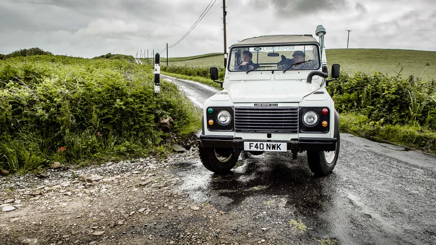 Driving Land Rover's 'Floating Ninety' Defender... on a Scottish loch ...
