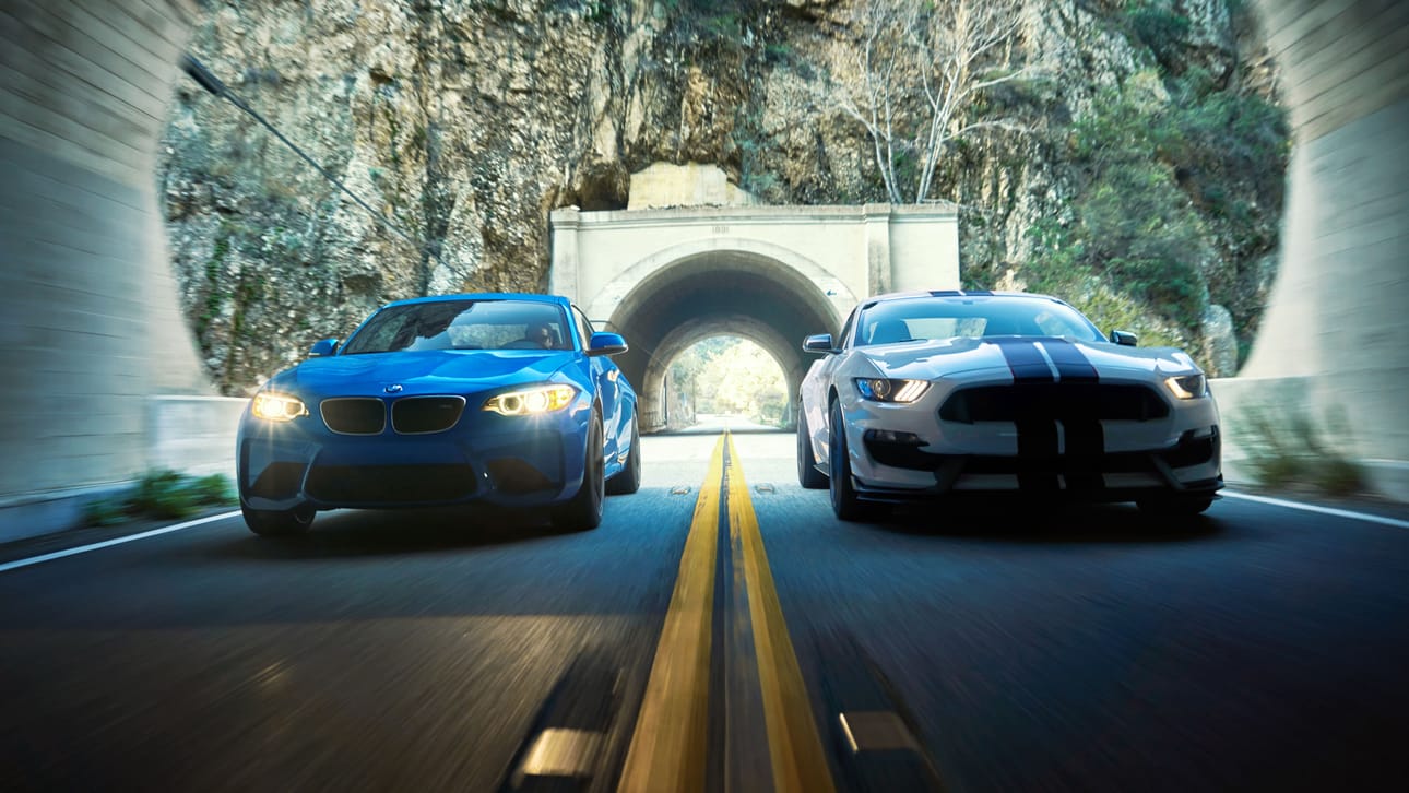 Shelby Mustang vs BMW M2: it's muscle car war | Top Gear
