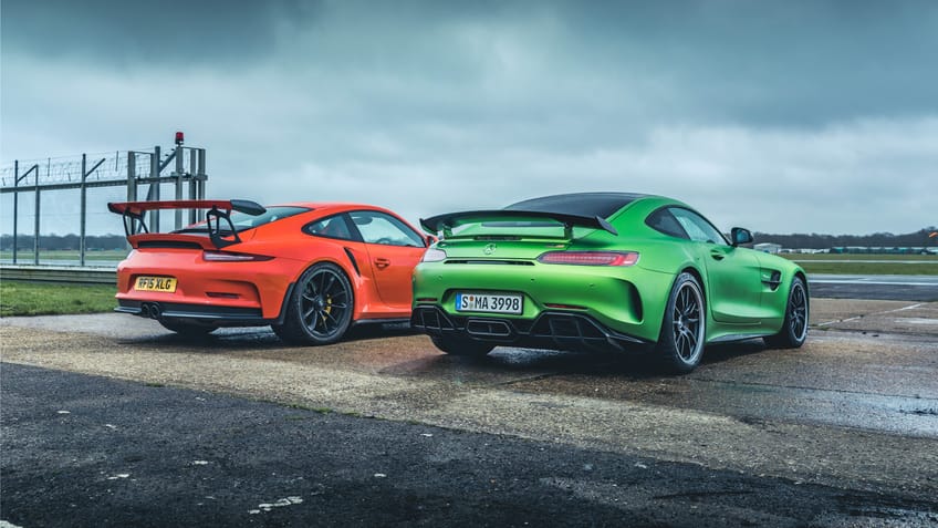 Mercedes-AMG GT-R vs Porsche 911 GT3 RS vs BMW M4 GTS | Top Gear