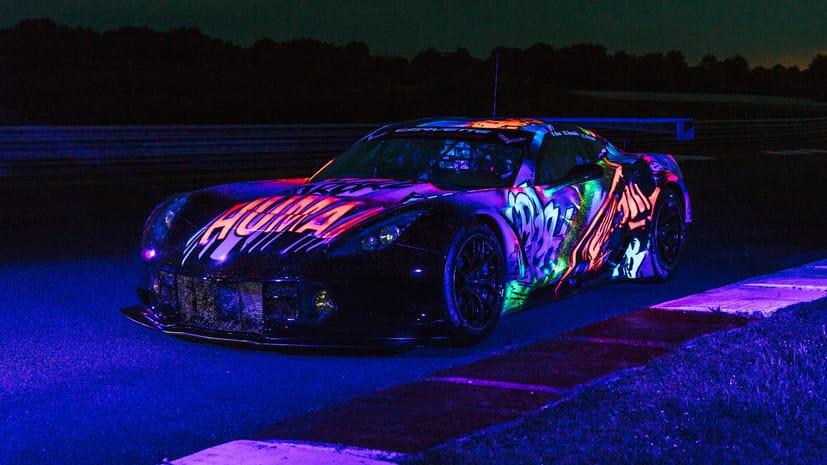 It's a glow in the dark Chevrolet Corvette C7.R racer | Top Gear