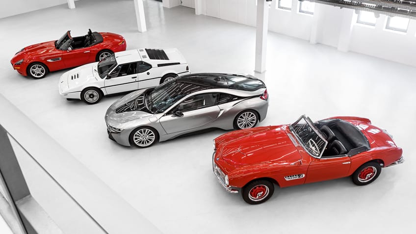 The BMW i8 meets some of the best-looking BMWs | Top Gear