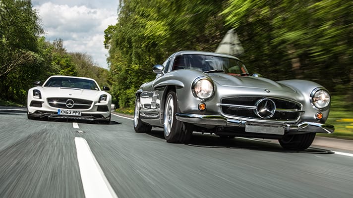 The AMG 300SL vs SLS Black Series | Top Gear