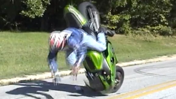 Rider flips over bike | Top Gear