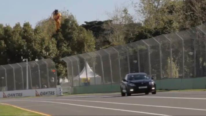 Video: another jet pack vs car race | Top Gear