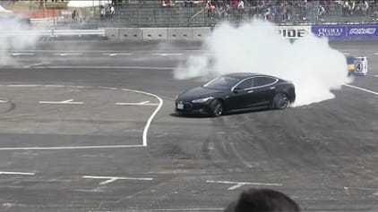 Video: watch a Tesla Model S drifting in spooky silence | Top Gear