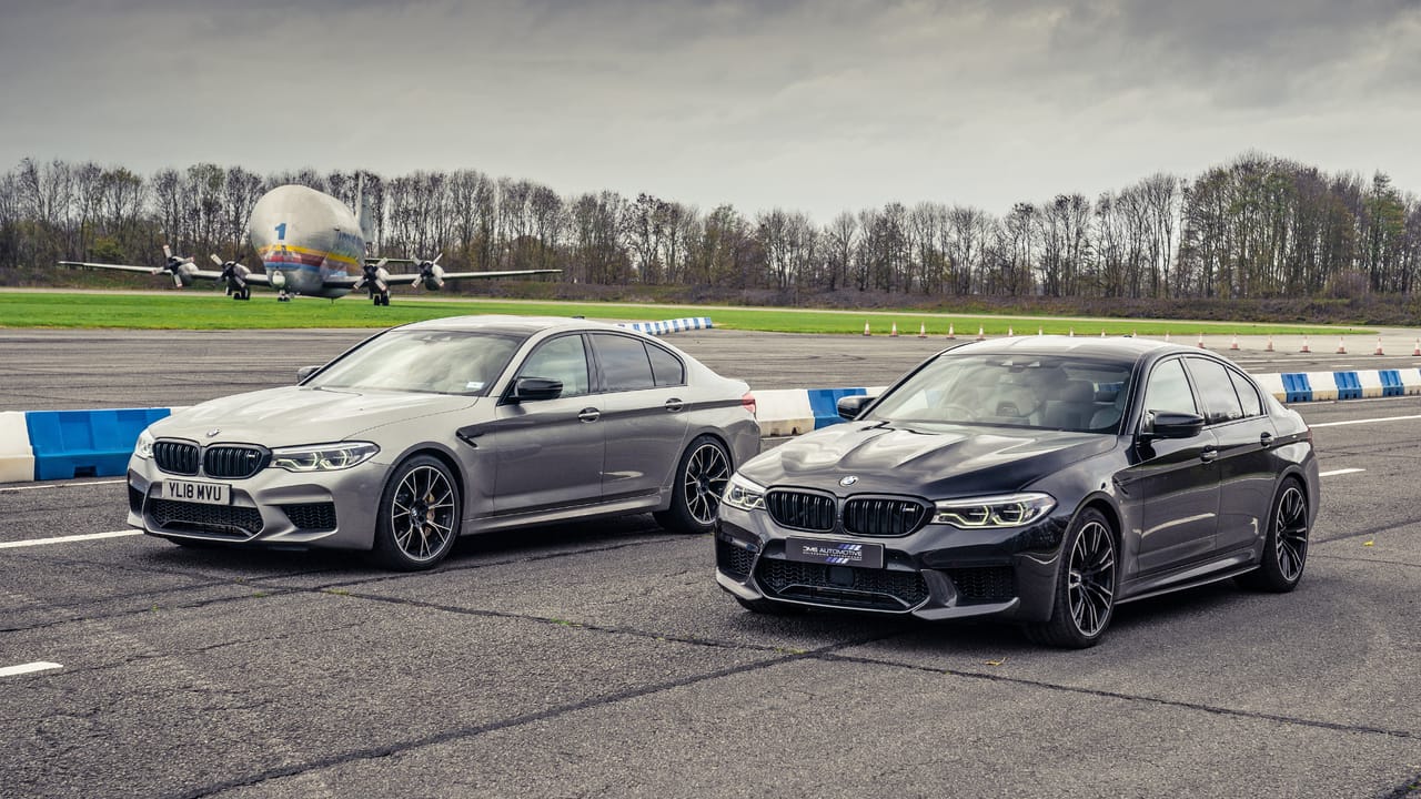 TG drag races: BMW M5 Competition vs BMW M5 by DMS | Top Gear