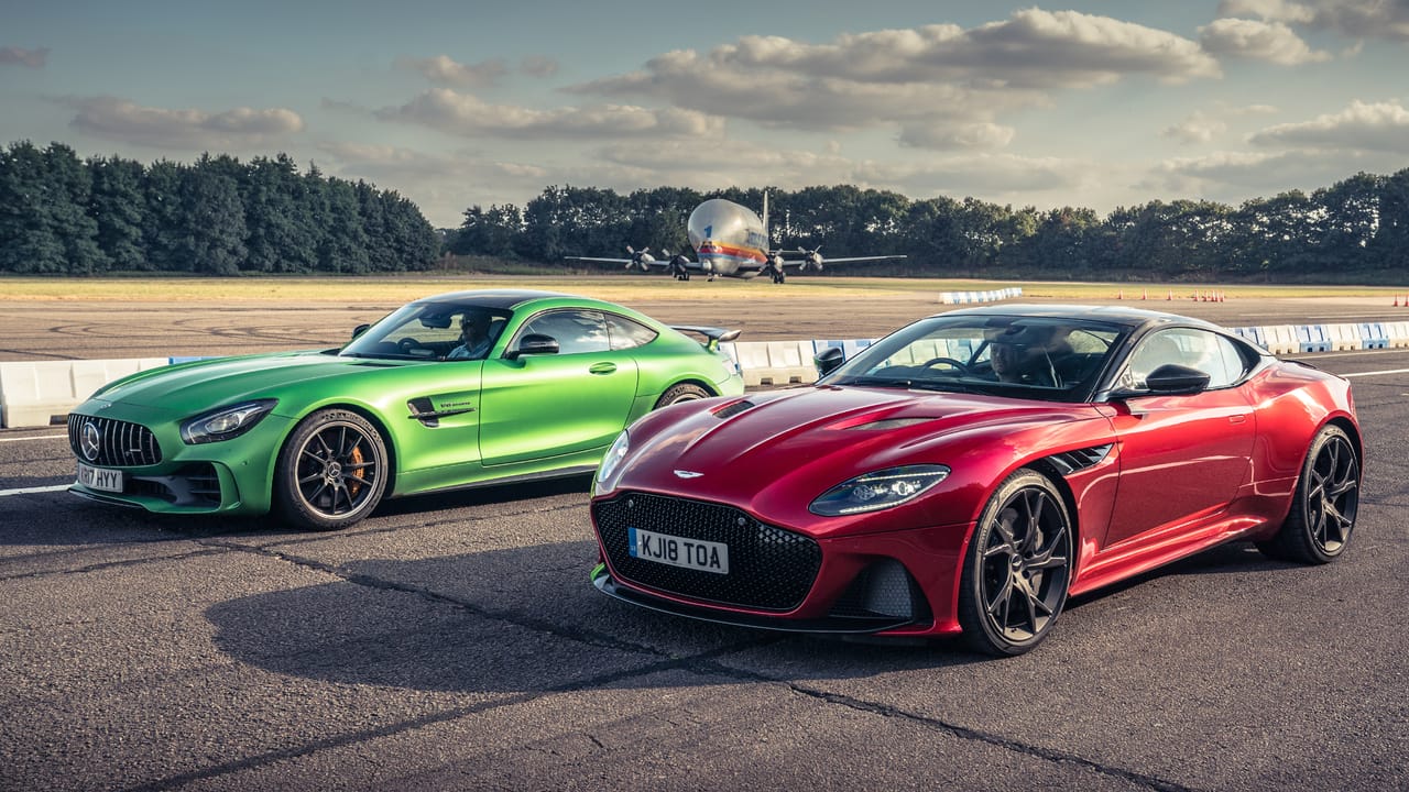 Top Gear drag races: Aston Martin DBS vs Merc-AMG GT R | Top Gear