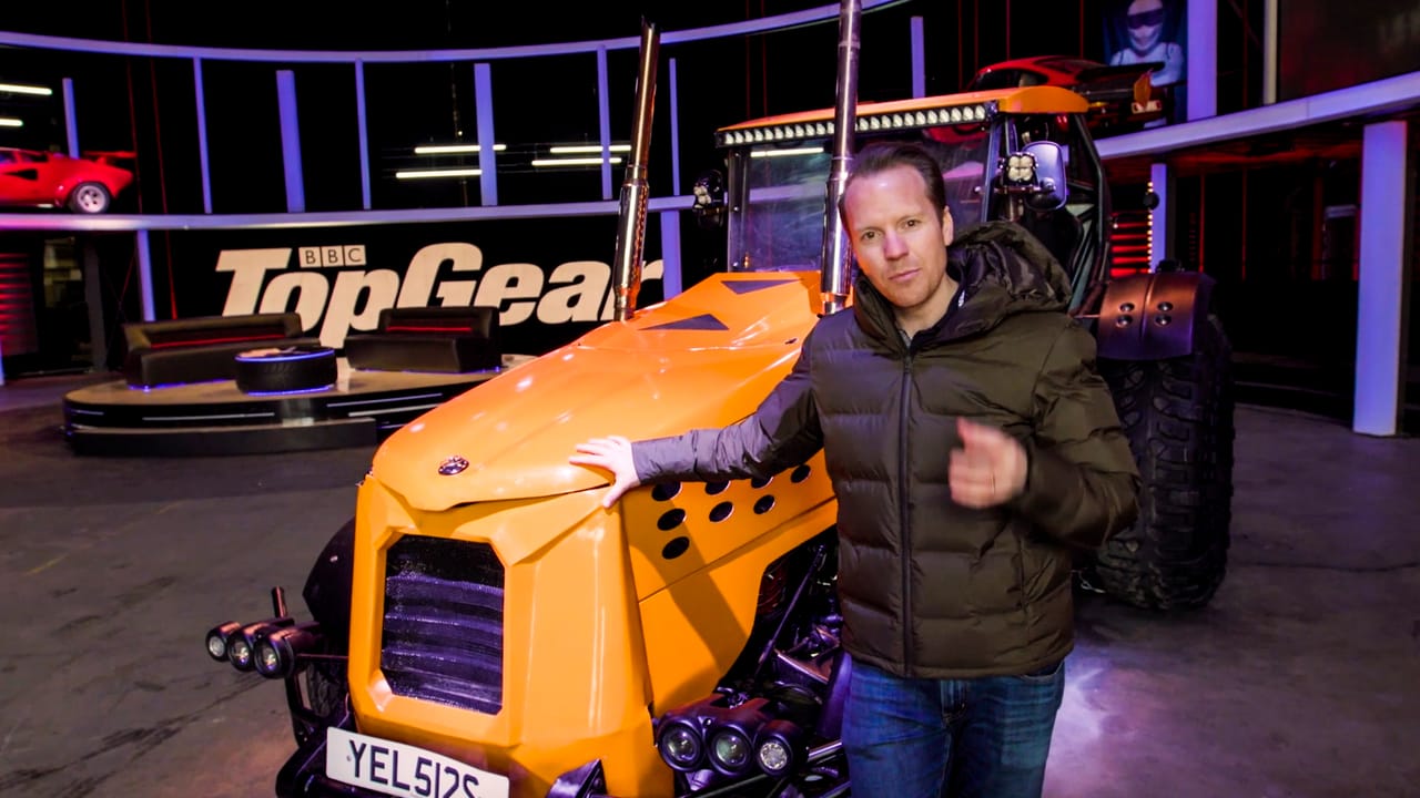 Watch our record-breaking ‘Track-tor’ spit flames | Top Gear